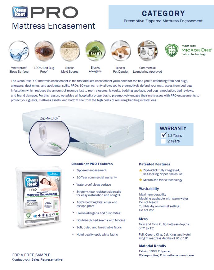 Clean Rest Pro Bed Bug encasement
